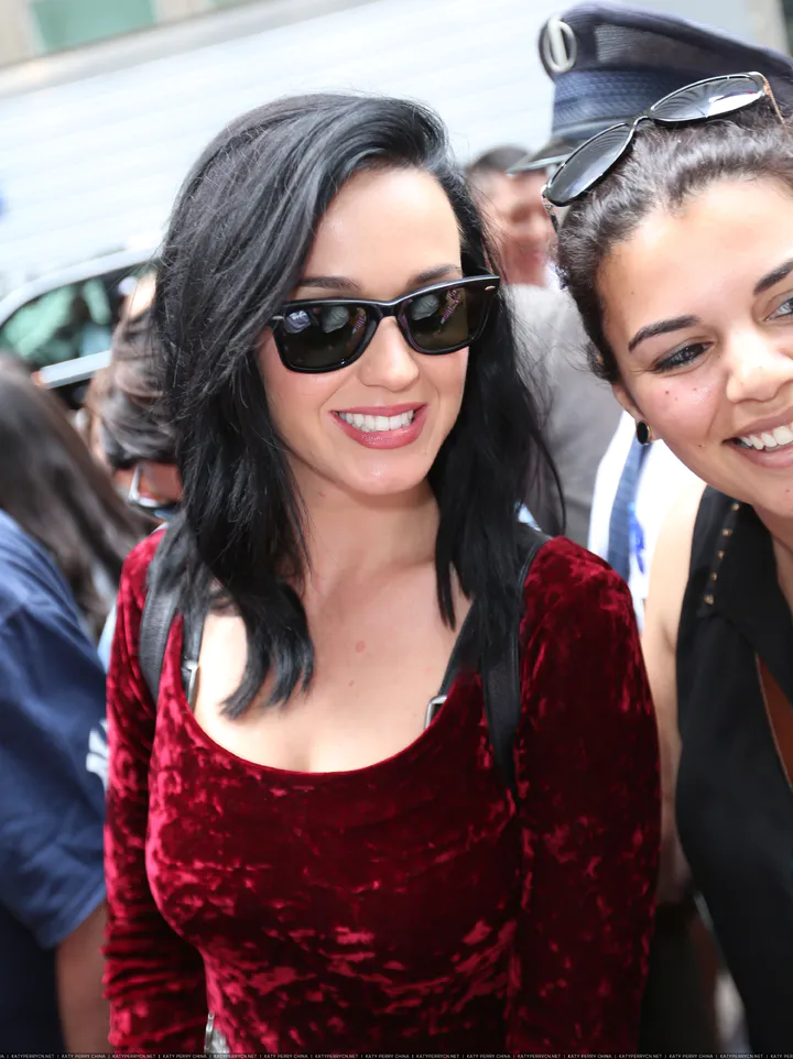 Katy Perry doing some interviews at radio stations in New York City to ...