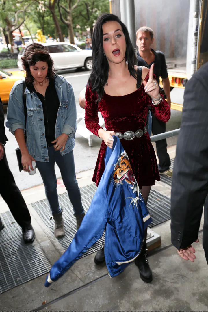 Katy Perry doing some interviews at radio stations in New York City to ...